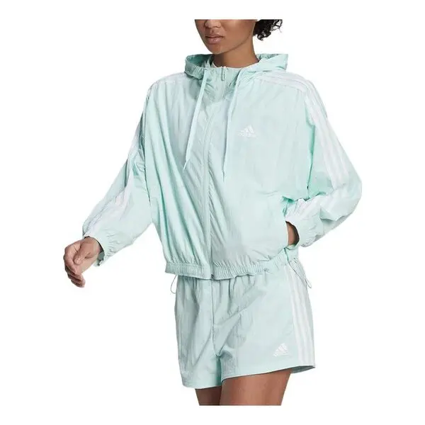 Adidas Essentials Repeat Logo Loose Fit Windbreaker - Blue