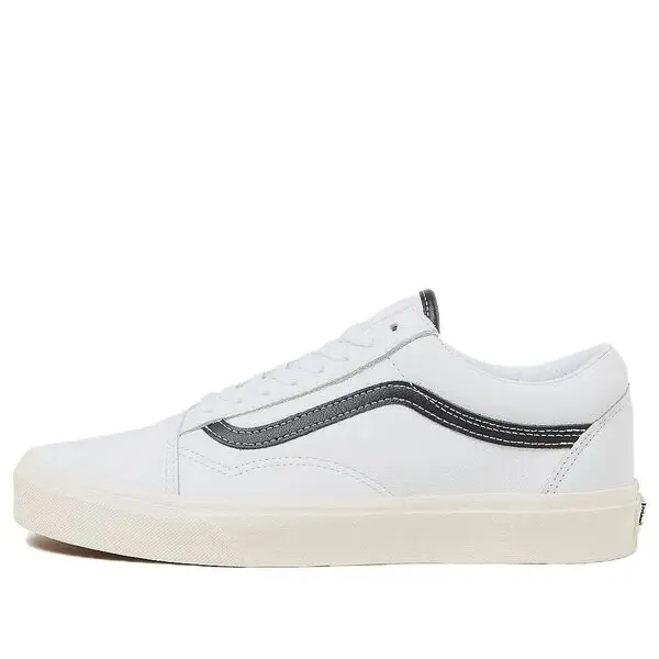VANS Old Skool Leather Sneakers - White/black/beige