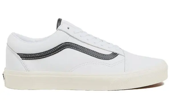 VANS Old Skool Leather Sneakers - White/black/beige