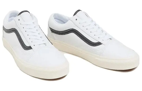 VANS Old Skool Leather Sneakers - White/black/beige