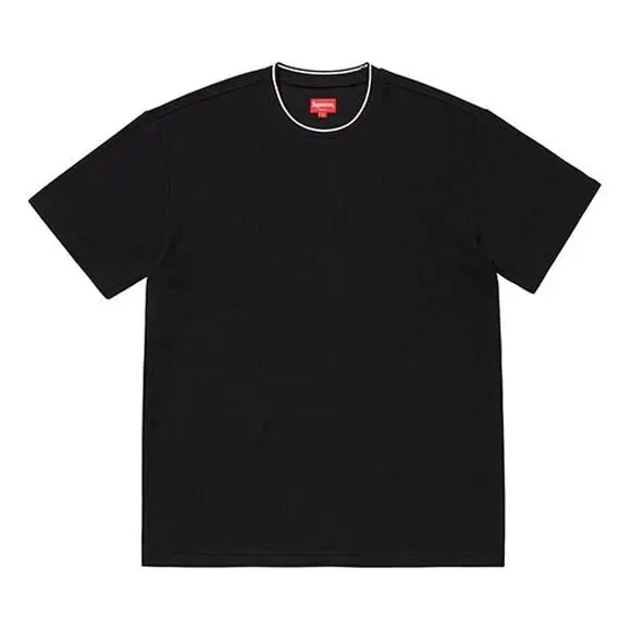 Supreme Ss19 Stripe Rib Waffle Top Short Sleeve - Black