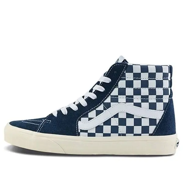 VANS Checkerboard Sk8-hi High Top Sneakers - Dress Blues/true White