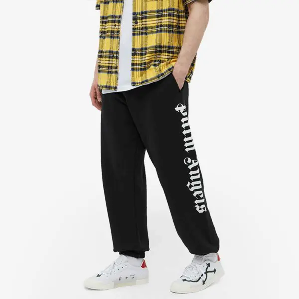 Palm Angels Ss22 Side Logo Sweatpants 'black White - Black/white