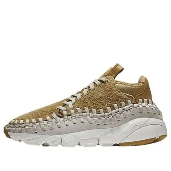Nike Footscape Woven Chukka Qs Hairy Suede Sneakers - Gold/light Brown/white