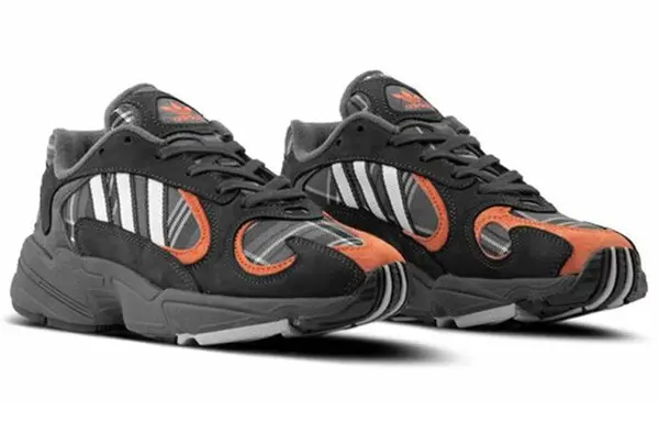Adidas Yung-1 Plaid Sneakers - Orange