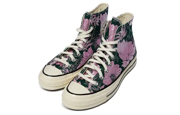 CONVERSE Chuck 70 High Top Vintage Floral Sneakers - Black