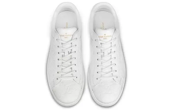 LOUIS VUITTON Luxembourg Monogram Embossed Leather Sneakers