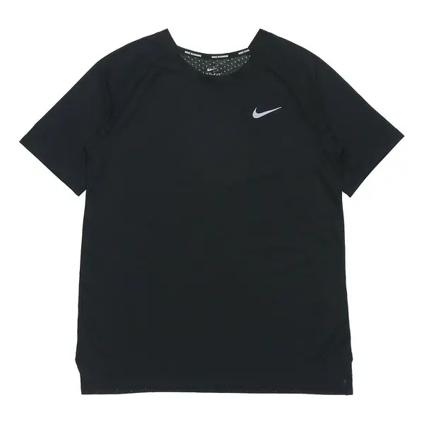 Nike Dri-fit Tailwind Short Sleeve Running T-shirt - Black