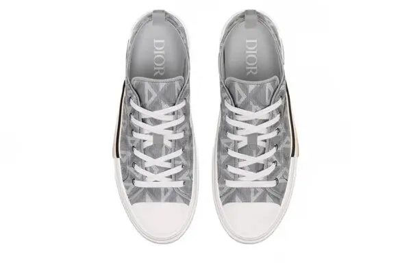 Dior B23 Low Grey Cd Diamond Sneakers - Grey/white