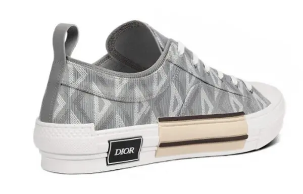 Dior B23 Low Grey Cd Diamond Sneakers - Grey/white