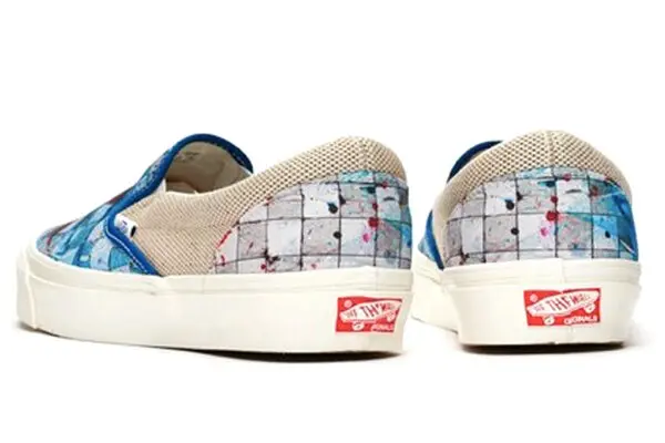 VANS Ralph Steadman X Og Classic Slip-on Lx 'checkerboard Splatter' Casual Sneakers - Blue