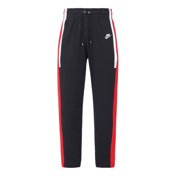 Nike Retro Splicing Knit Sports Pants/trousers/joggers Black - Multi-color