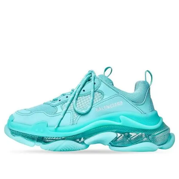 Balenciaga Triple S Sneakers With Clear Sole - Teal/white