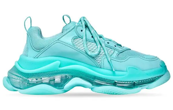 Balenciaga Triple S Sneakers With Clear Sole - Teal/white