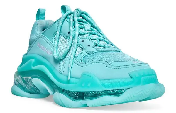 Balenciaga Triple S Sneakers With Clear Sole - Teal/white