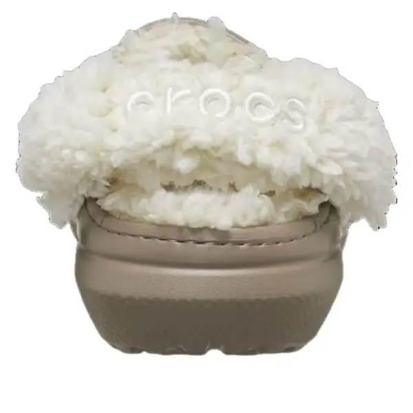 CROCS Classic Fleece Lined Clogs - Mushroom/tan