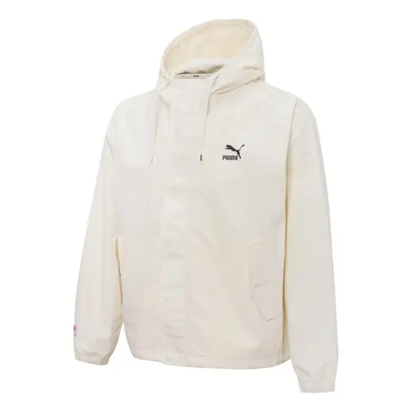 PUMA Hooded Windbreaker Jacket - White/black