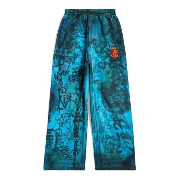 Balenciaga Skater Graffiti Baggy Sweatpants - Blue Sky