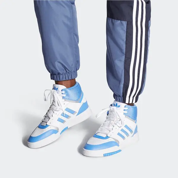 Adidas Originals Drop Step High Top Sneakers - White/blue