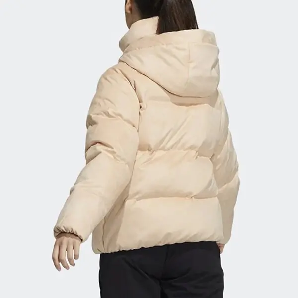 Adidas Faux Suede Puffy Down Jacket - Beige
