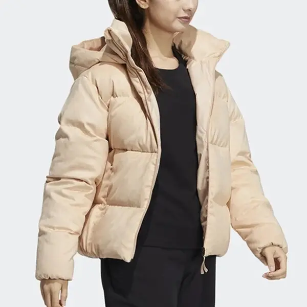 Adidas Faux Suede Puffy Down Jacket - Beige