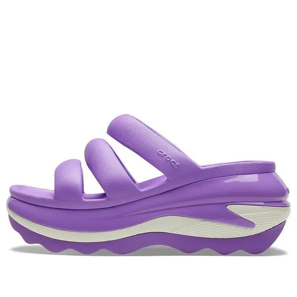 CROCS Mega Crush Triple Strap Platform Sandals - Purple
