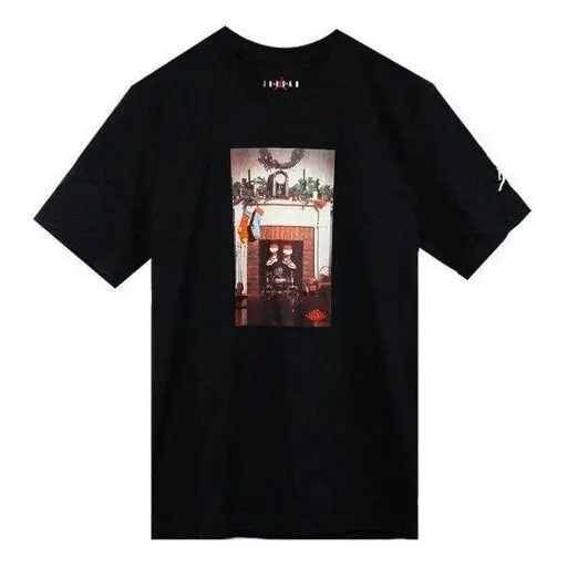 JORDAN Chimney Tee Printing Short Sleeve Asia Edition - Black