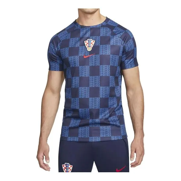 Nike Croatia Dri-fit Pre-match Soccer Top - Blue