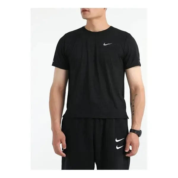 Nike Dri-fit Miler Short Sleeve Top - Black