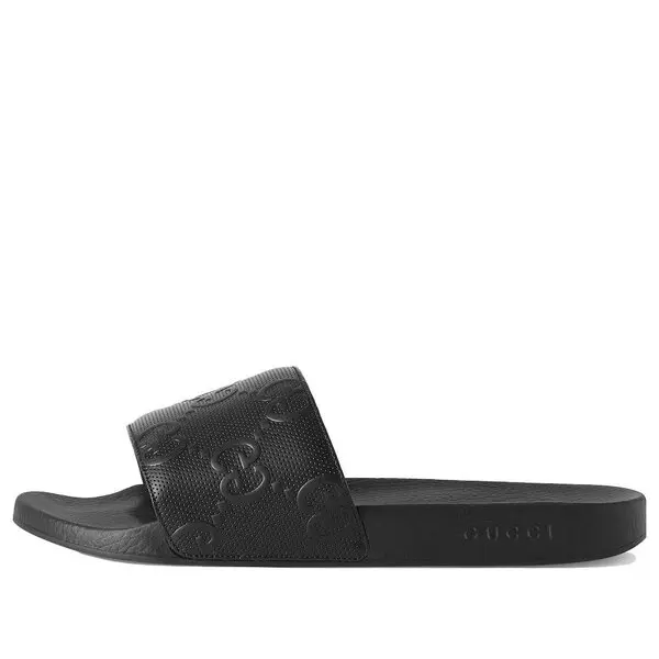 Gucci Gg Slide Sandal Demetra - Black