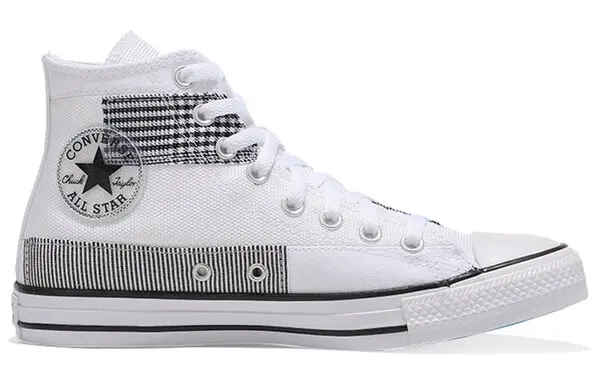 CONVERSE Chuck Taylor All Star High Top Sneakers With Patchwork Detailing - White