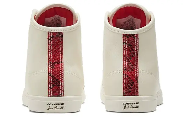 CONVERSE Jack Purcell High Top Sneakers - Creamwhite/red