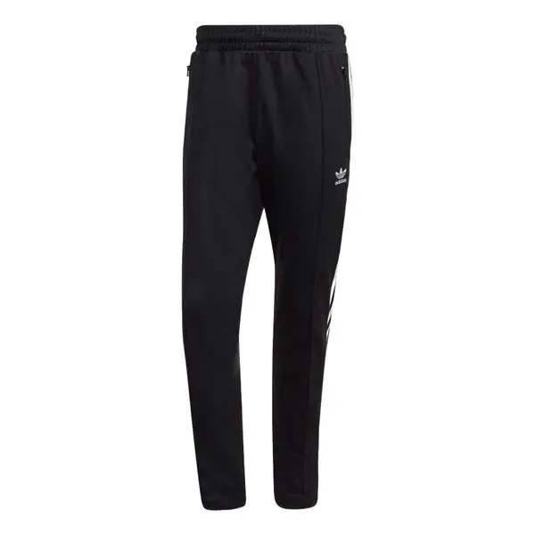 Adidas Originals Solid Color Stripe Logo Straight Casual Sports Pants/trousers/joggers Black - Default Color