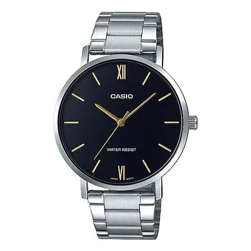 Casio Stainless Steel Water Resistant Quartz Analog Watch - Silver