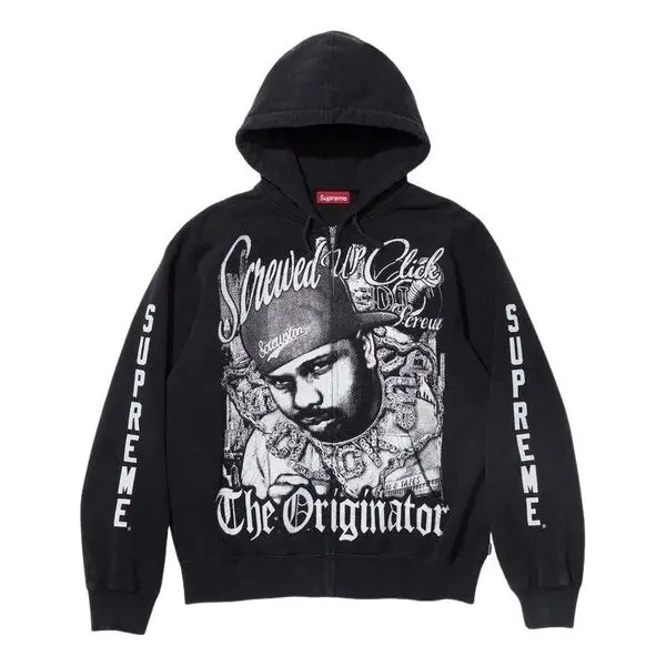 Supreme X Dj Screw Ss26 Zip Up Hooded Sweatshirt - Black
