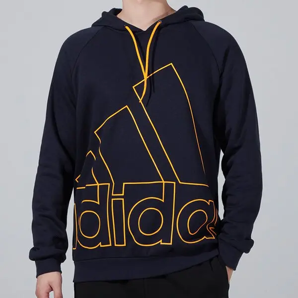 Adidas Big Lo Hd Fl Logo Printing Fleece Lined Pullover