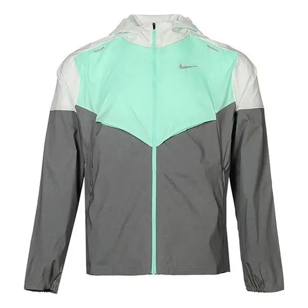 Nike Ss22 Color Block Logo Zipper Hooded Jacket - Default Color