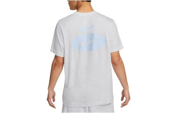 Nike Solid Color Logo Alphabet Pattern Printing Round Neck Casual Short Sleeve Light Grey T-shirt