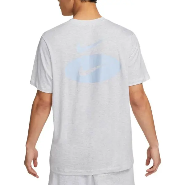 Nike Solid Color Logo Alphabet Pattern Printing Round Neck Casual Short Sleeve Light Grey T-shirt