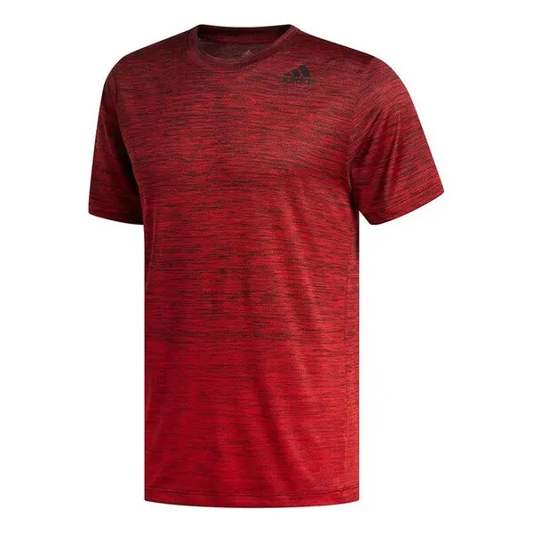 Adidas Gradient Tee Casual Sports Breathable Round Neck Short Sleeve Red - Wine Red