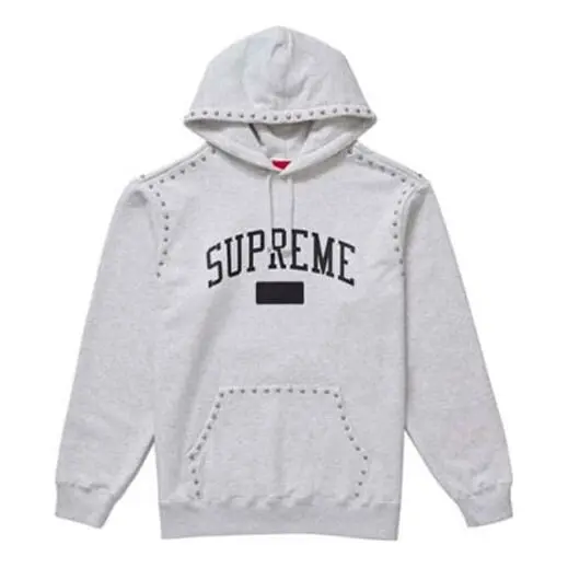 Supreme Studded Hooded Sweatshirt - Ash Grey