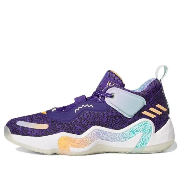 Adidas D.o.n. Issue 3 Gca 'playground Hoops' Mid Top Sneakers - Purple