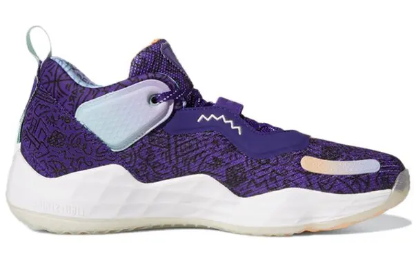 Adidas D.o.n. Issue 3 Gca 'playground Hoops' Mid Top Sneakers - Purple