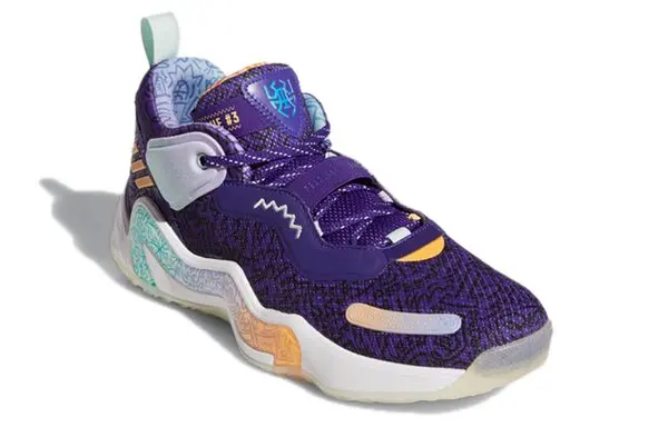 Adidas D.o.n. Issue 3 Gca 'playground Hoops' Mid Top Sneakers - Purple