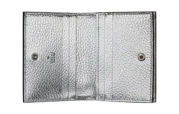 Gucci Gg Marmont Card Case Wallet - Silver