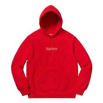 Supreme X Swarovski Box Logo Hooded Sweatshirt - Red