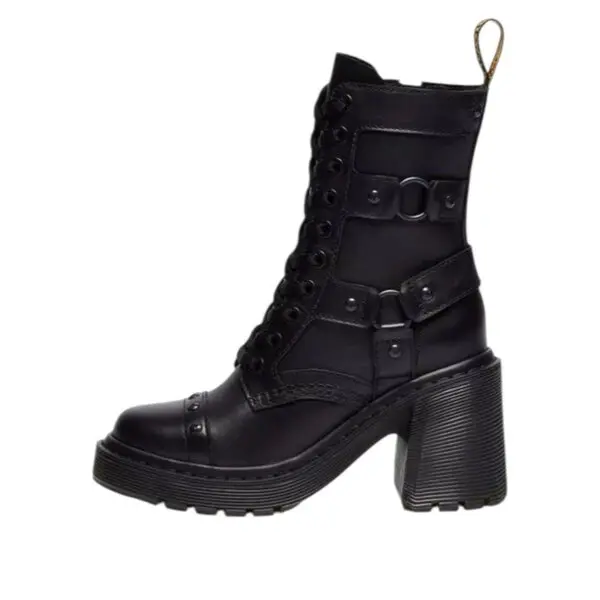 Dr. Martens Chesney Harness Heeled Boots - Black