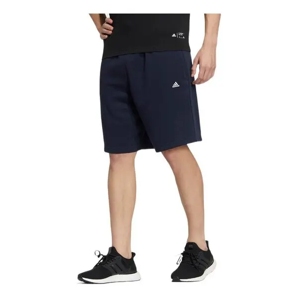 Adidas Solid Color Logo Printing Lacing Straight Shorts - Default Colorway