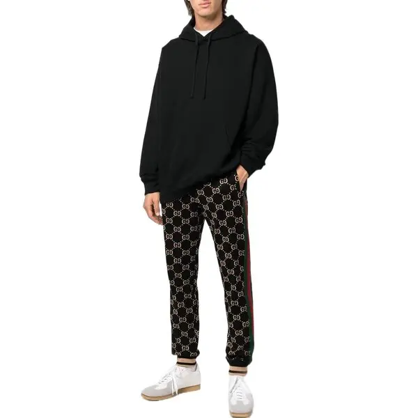 Gucci Gg Jersey Cotton Jogging Pant 'black Camel