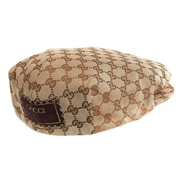 Gucci Original Gg Canvas Flat Cap - Beige/dark Brown